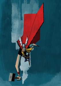 Art Wall: Cubist Thing, them Mighty Morphin' kids and Batman- lots of ...