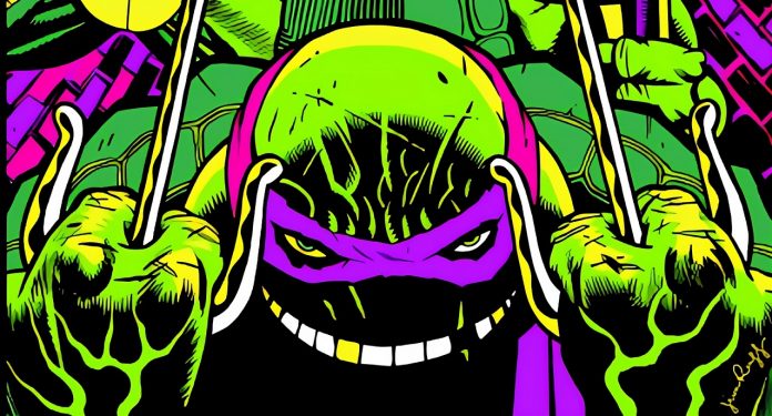 Limited edition bodacious blacklight TMNT poster by Jim Rugg now on sale