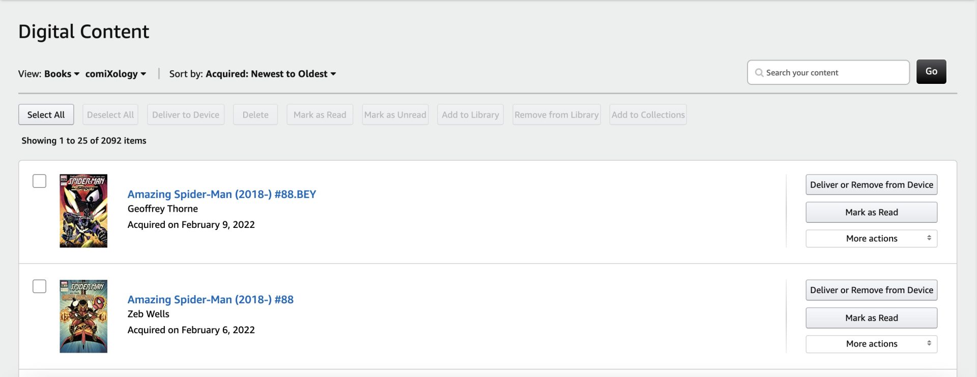 The Amazon "comics shopping experience" is a major step back for ...