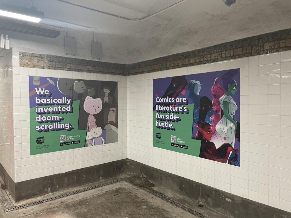 Webtoon ads take over New York City's hippest subway station