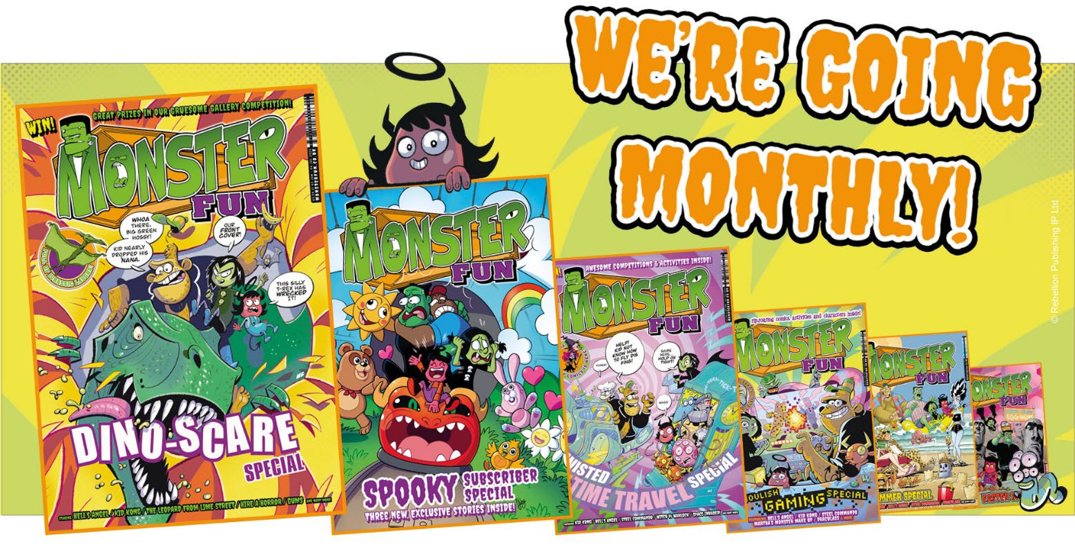 Rebellion's bimonthly kids comic MONSTER FUN to go monthly from June 2023