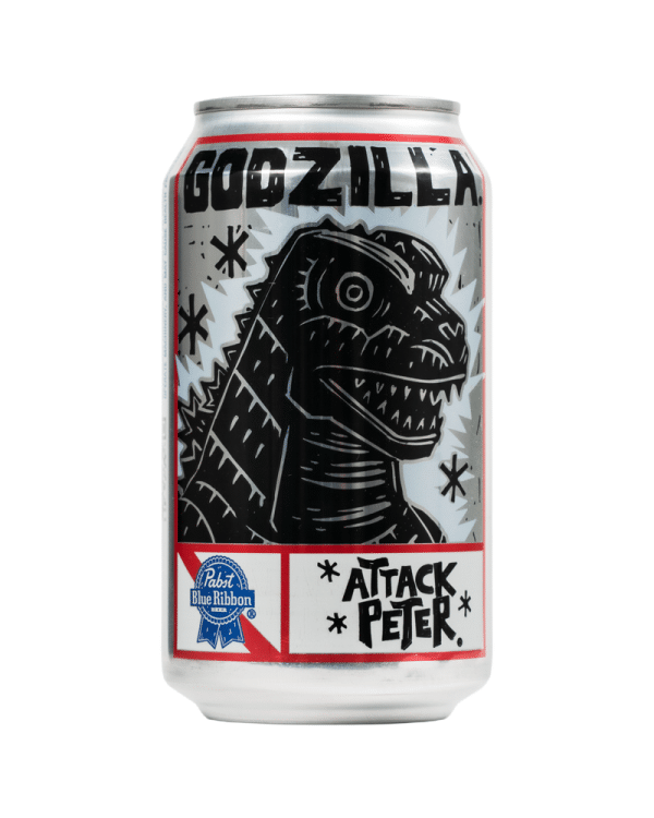 Godzilla doesn't really drink beer, but when he does, it's PBR