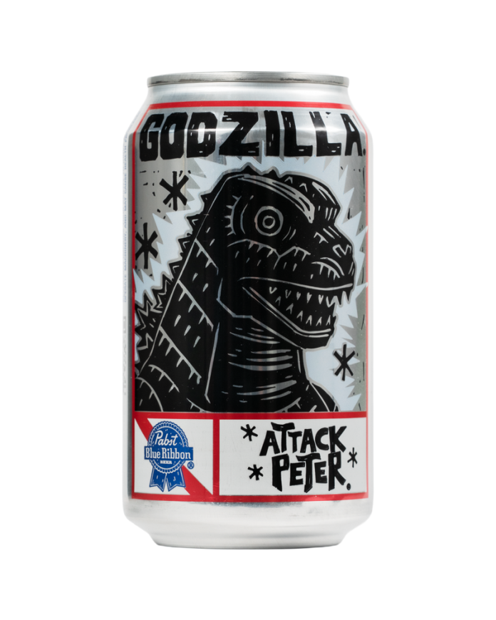 Godzilla doesn't really drink beer, but when he does, it's PBR