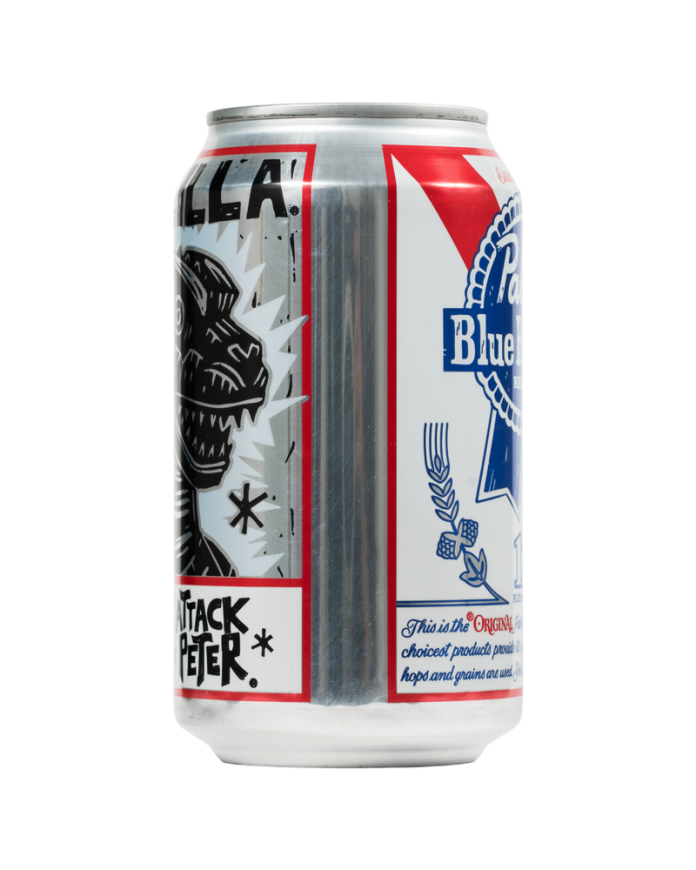 Godzilla doesn't really drink beer, but when he does, it's PBR