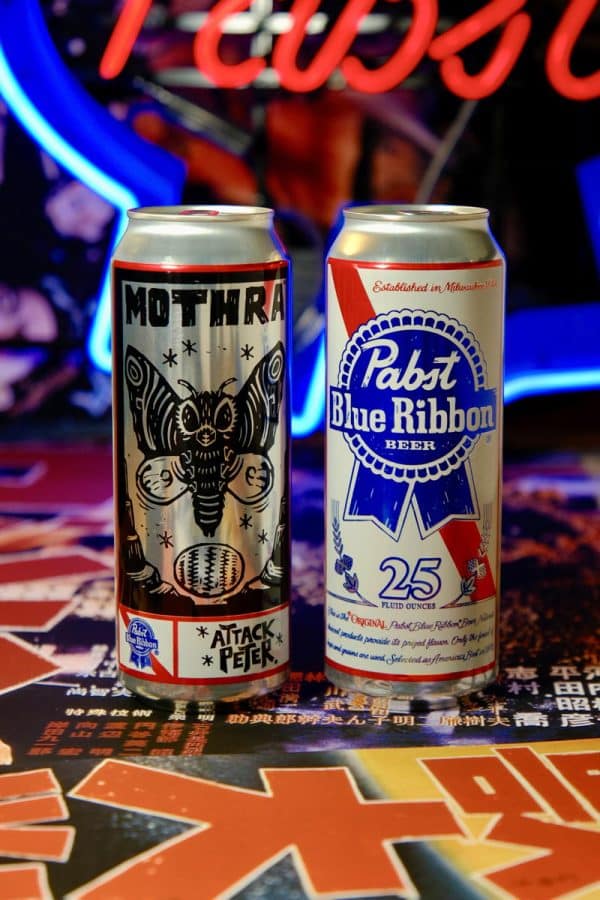 Godzilla doesn't really drink beer, but when he does, it's PBR