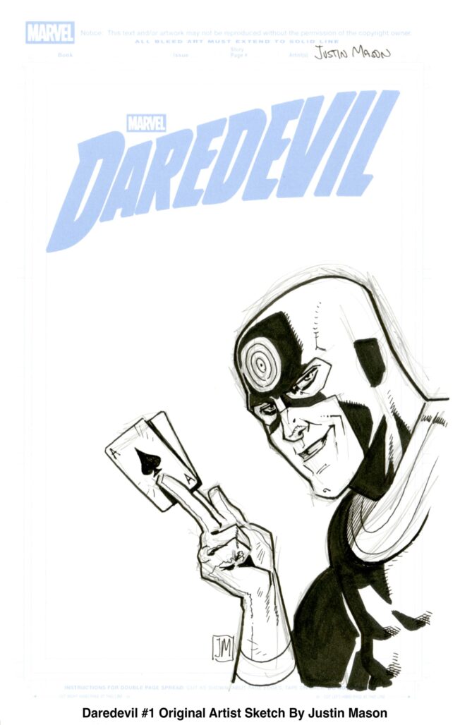 Original hand-drawn sketch covers in Daredevil #1 True Believers Blind Bags